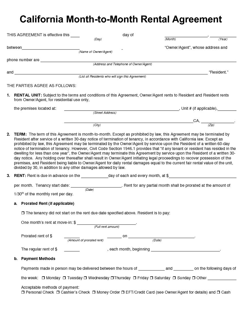 Free California Month to Month Rental Agreement PDF DOCX free-california-month-to-month-rental-agreement-pdf-docx